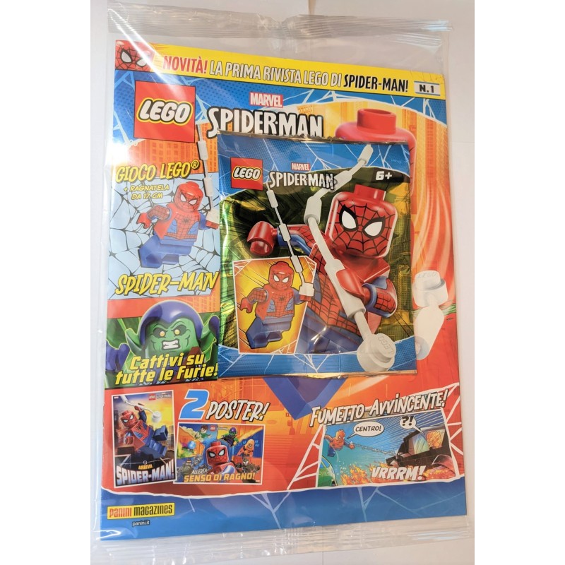 LEGO SPIDERMAN RIVISTA MAGAZINE NR 1 IN ITALIANO + POLYBAG SPIDERMAN ...
