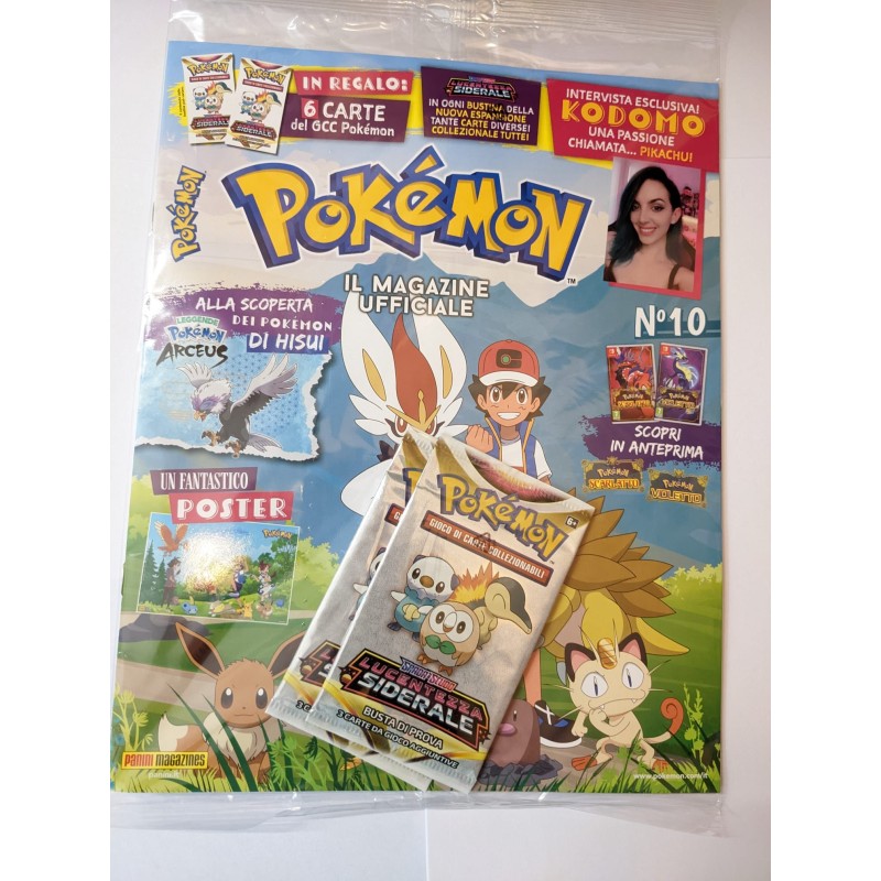 POKEMON MAGAZINE NR 10 RIVISTA 7 LUGLIO 2022 + 6 CARTE DEL GCC POKEMON ...